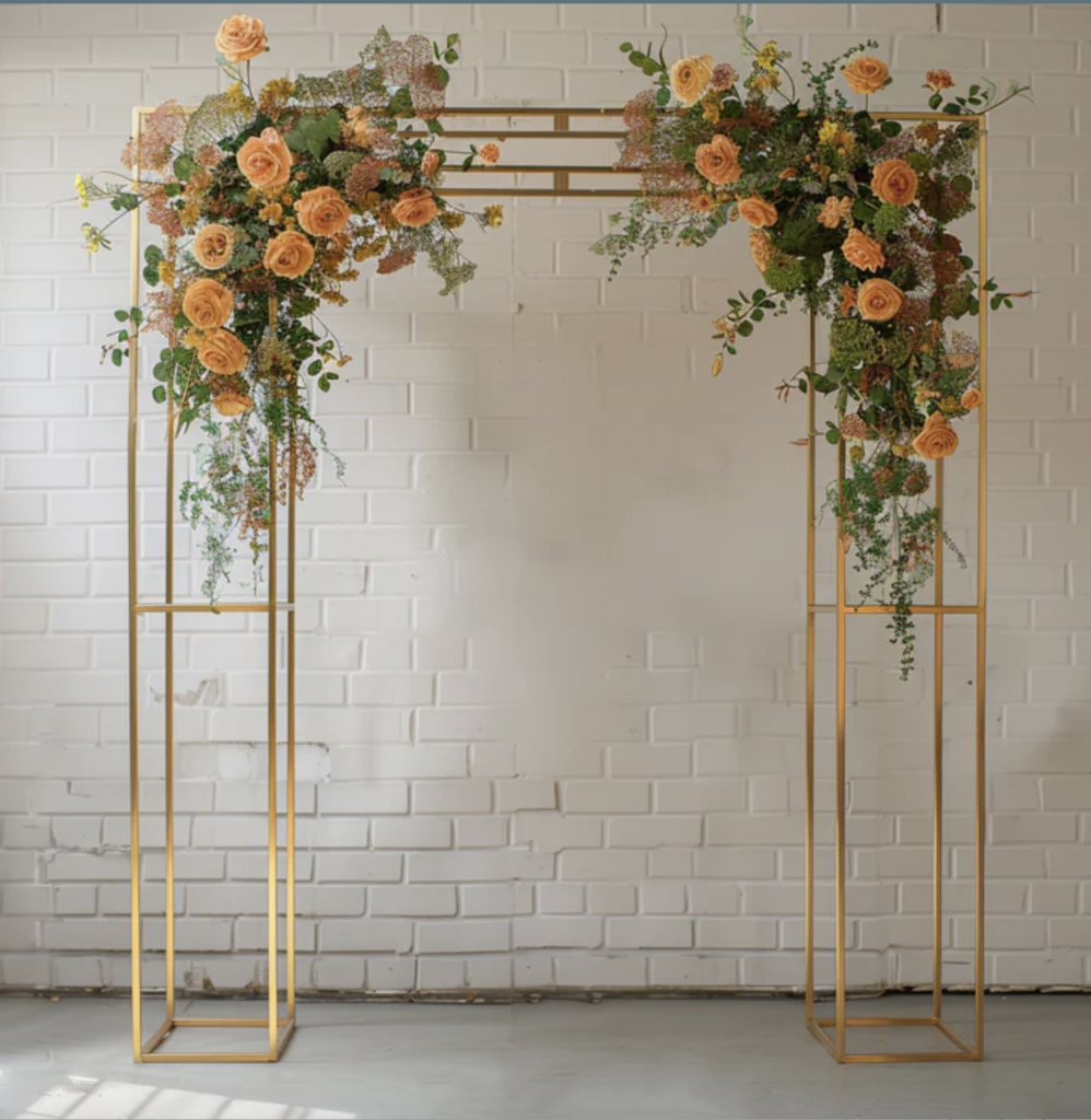 Gold Geometric Arbor - Petals & Leaves Floral Designs